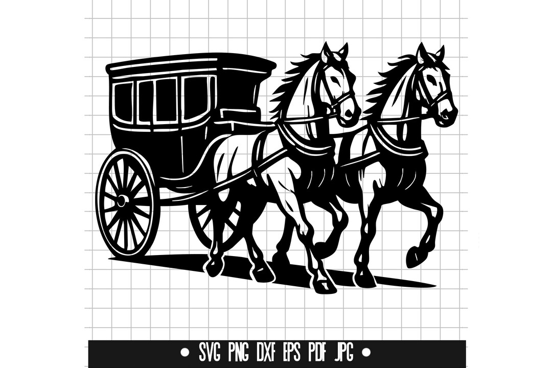 Horse Carriage SVG, Horse Carriage DXF, Horse Carriage PNG, Cut File ...