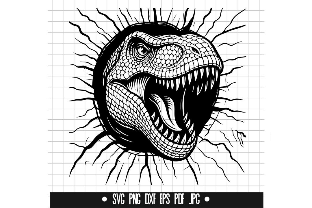 T-rex Head SVG, T-rex PNG, Dinosaur Clipart, T-rex Cut File, Jurassic ...