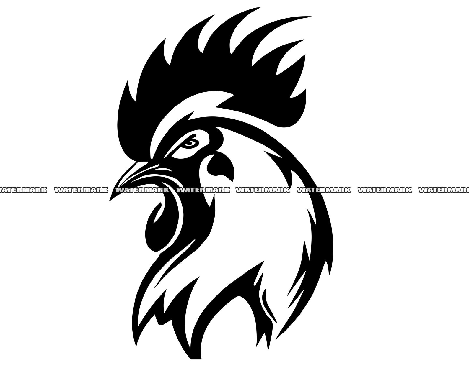 Rooster Head SVG 6 Rooster Head Cut File Rooster Head DXF - Etsy