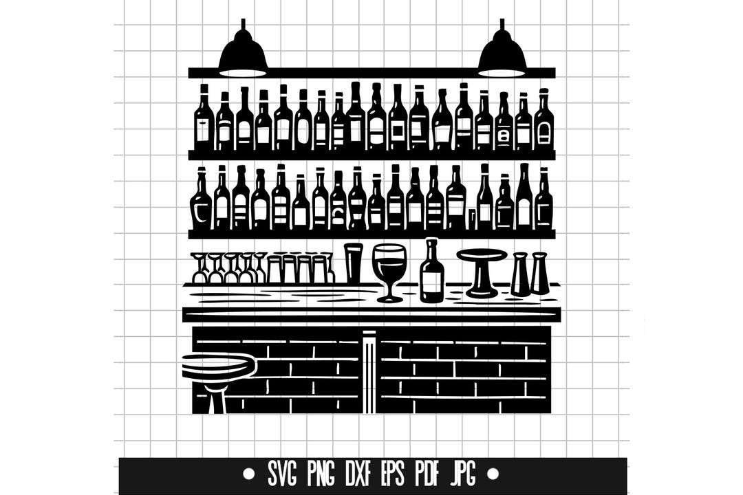 Bar Counter SVG, Bar Counter DXF, Bar Counter PNG, Bar Counter Cut File ...