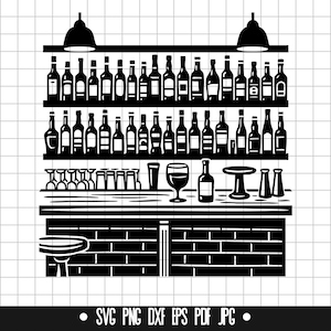 Bar Counter SVG, Bar Counter DXF, Bar Counter PNG, Bar Counter Cut File ...