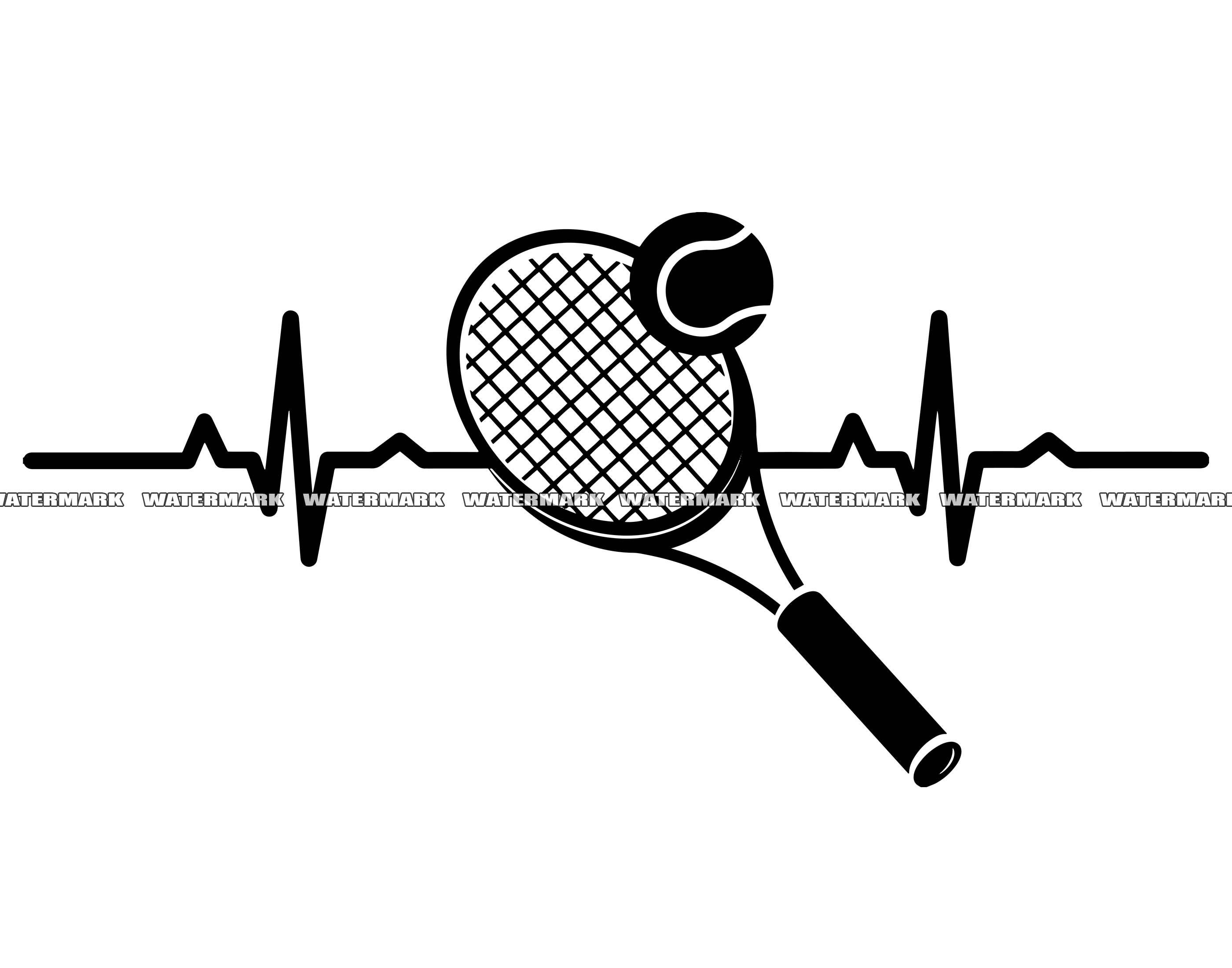 Tennis SVG Heartbeat Ekg Lover Cut File DXF PNG Clipart - Etsy