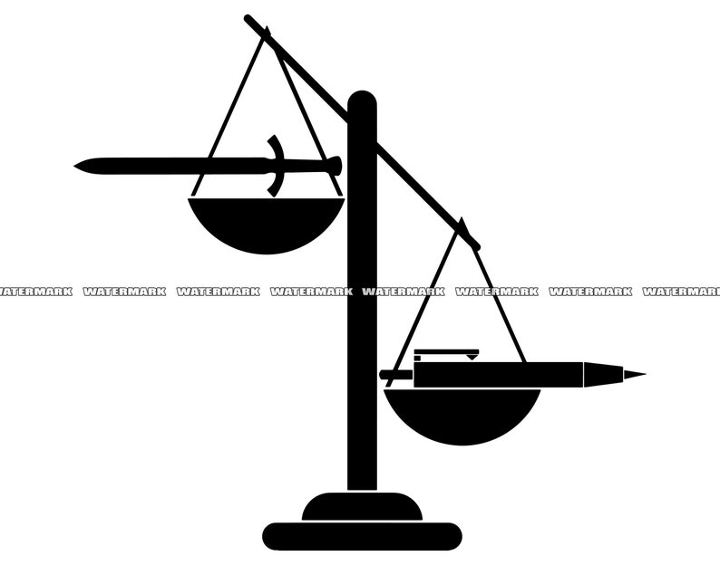 Pen Vs Sword SVG Pen Vs Sword Cut File Pen Vs Sword DXF Pen - Etsy