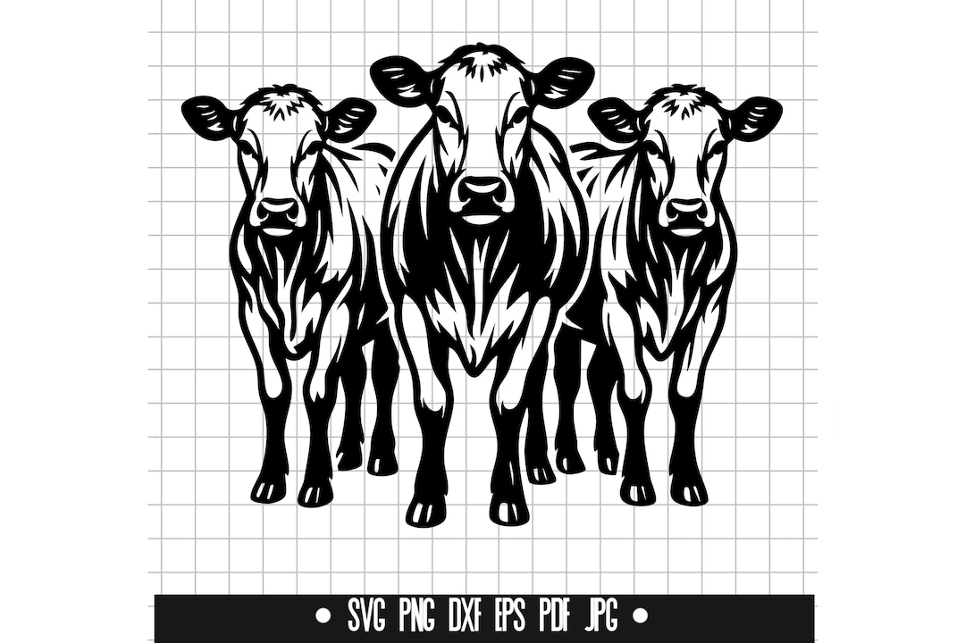 Cows SVG, Cow DXF, Farm PNG, Cow Cut File, Clipart, Digital File, Svg ...