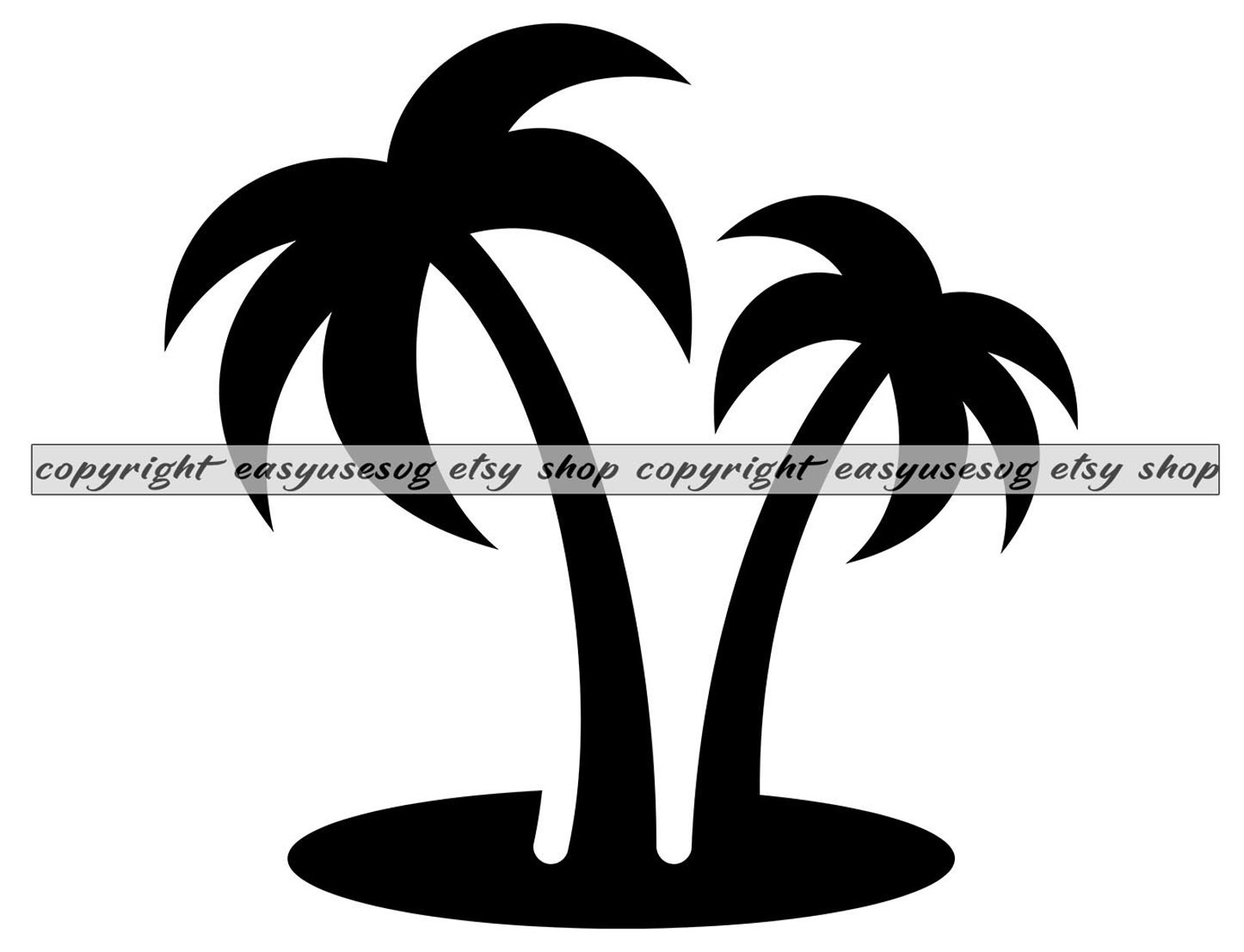 Island and Palm Tree SVG, Island and Palm Tree DXF, Island and Palm ...