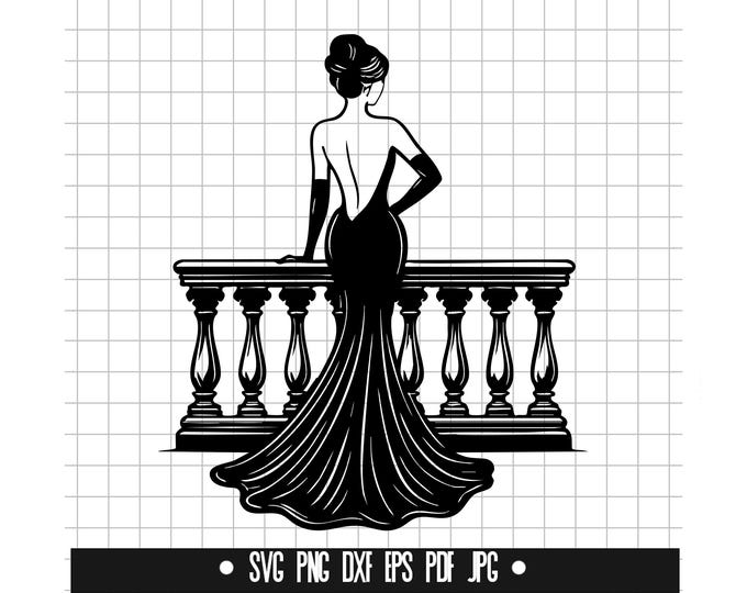 Lady in Dress Svg, Lady in Dress Cricut, Classic Lady Svg, Lady With ...