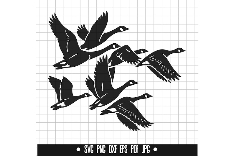 Flying Geese SVG, Birds DXF, Goose PNG, Geese Cut File, Clipart ...