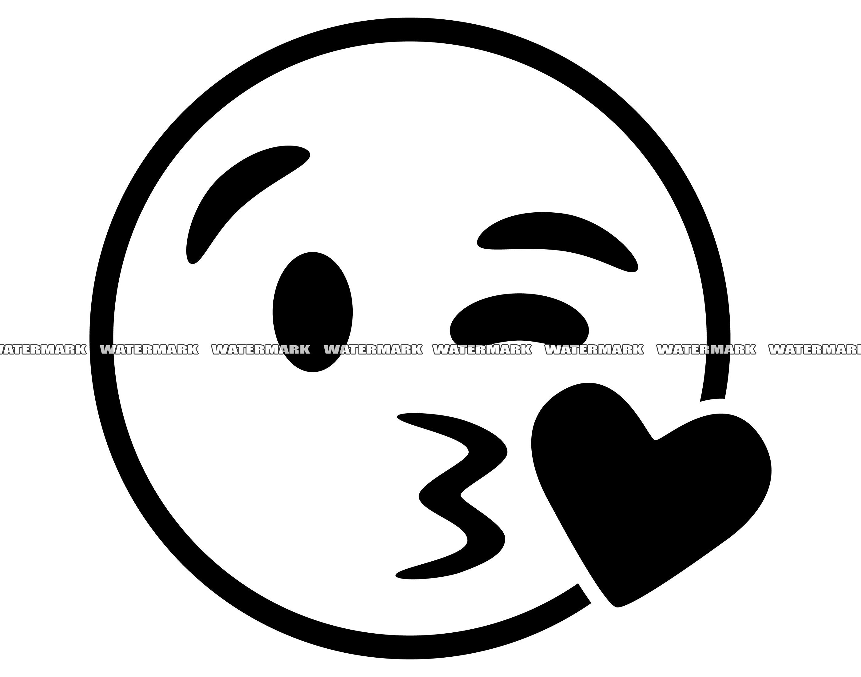 Kiss Emoji Svg Kiss Emoji Cut File Kiss Emoji Dxf Kiss Etsy Australia