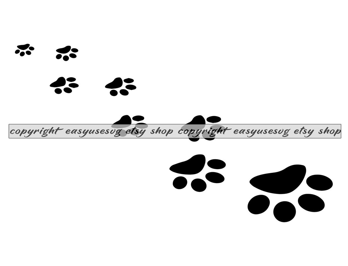 Pfote SVG Pfotendrucke SVG Pfotendrucke auf Boden SVG | Etsy