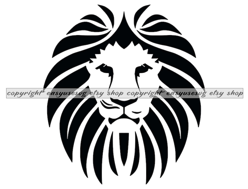 Lion svg Tribal Mascot Head Face Wild Animal Growling Cartoon | Etsy