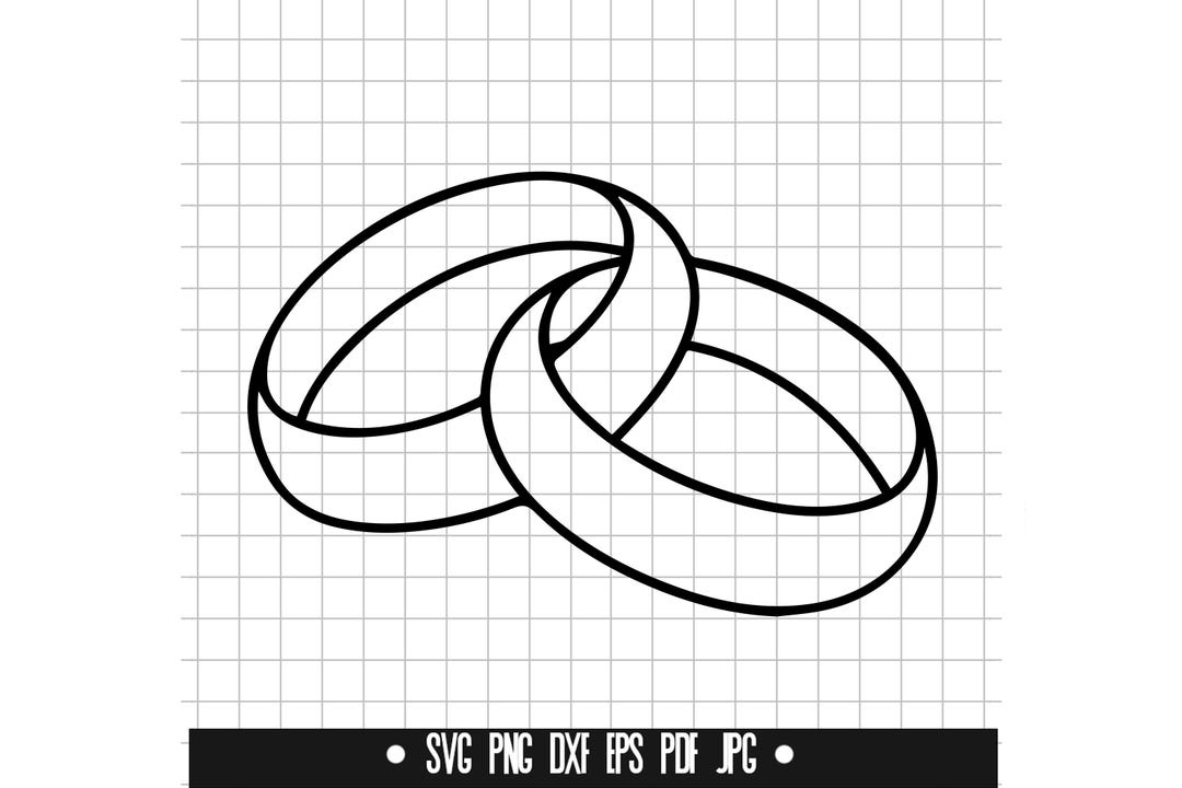Wedding Rings SVG, Wedding DXF, Interlocking Rings PNG, Cut File ...