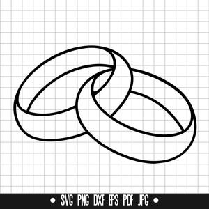 Wedding Rings SVG, Wedding DXF, Interlocking Rings PNG, Cut File ...