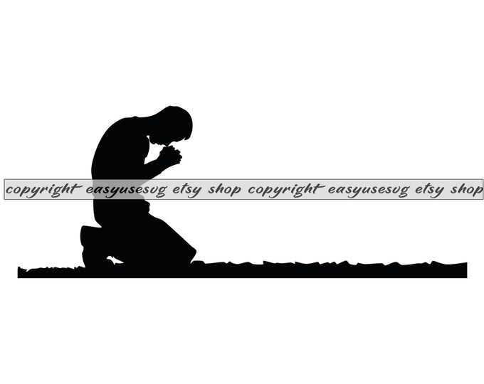 Pray SVG, Praying SVG, Kneeling and Praying SVG, Praying Man Svg, Pray ...