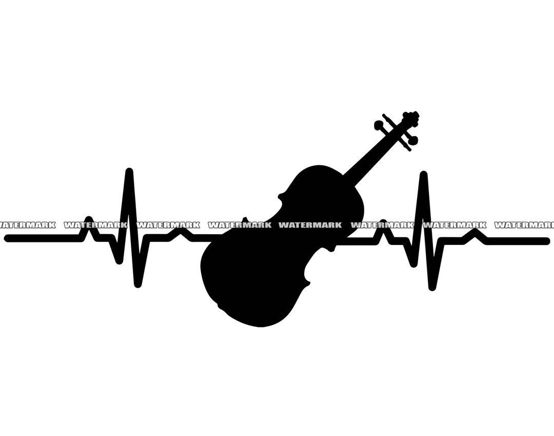 Violin SVG Heartbeat Ekg Lover Cut File DXF PNG Clipart - Etsy