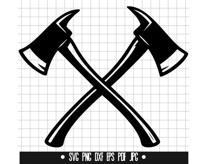 Crossed Fire Axes Svg, Firefighter SVG, Emergency Axes SVG, Double ...