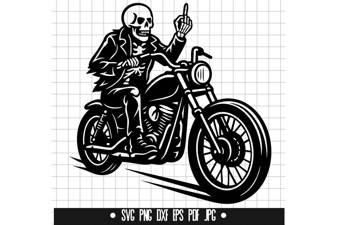 Skeleton Biker Svg, Motorcycle Svg, Skull Rider Svg, Rebel Svg, Rider ...