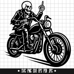 Skeleton Biker Svg, Motorcycle Svg, Skull Rider Svg, Rebel Svg, Rider ...