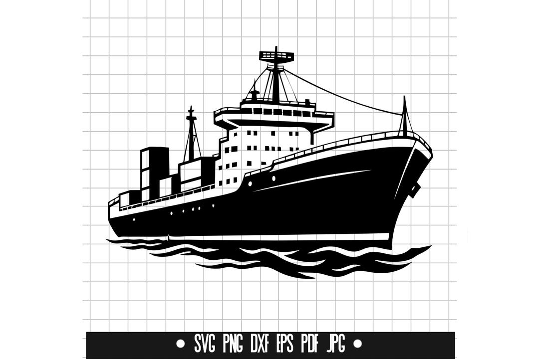 Cargo Ship Svg, Container Ship Svg, Freight Ship Svg, Big Ship Svg ...
