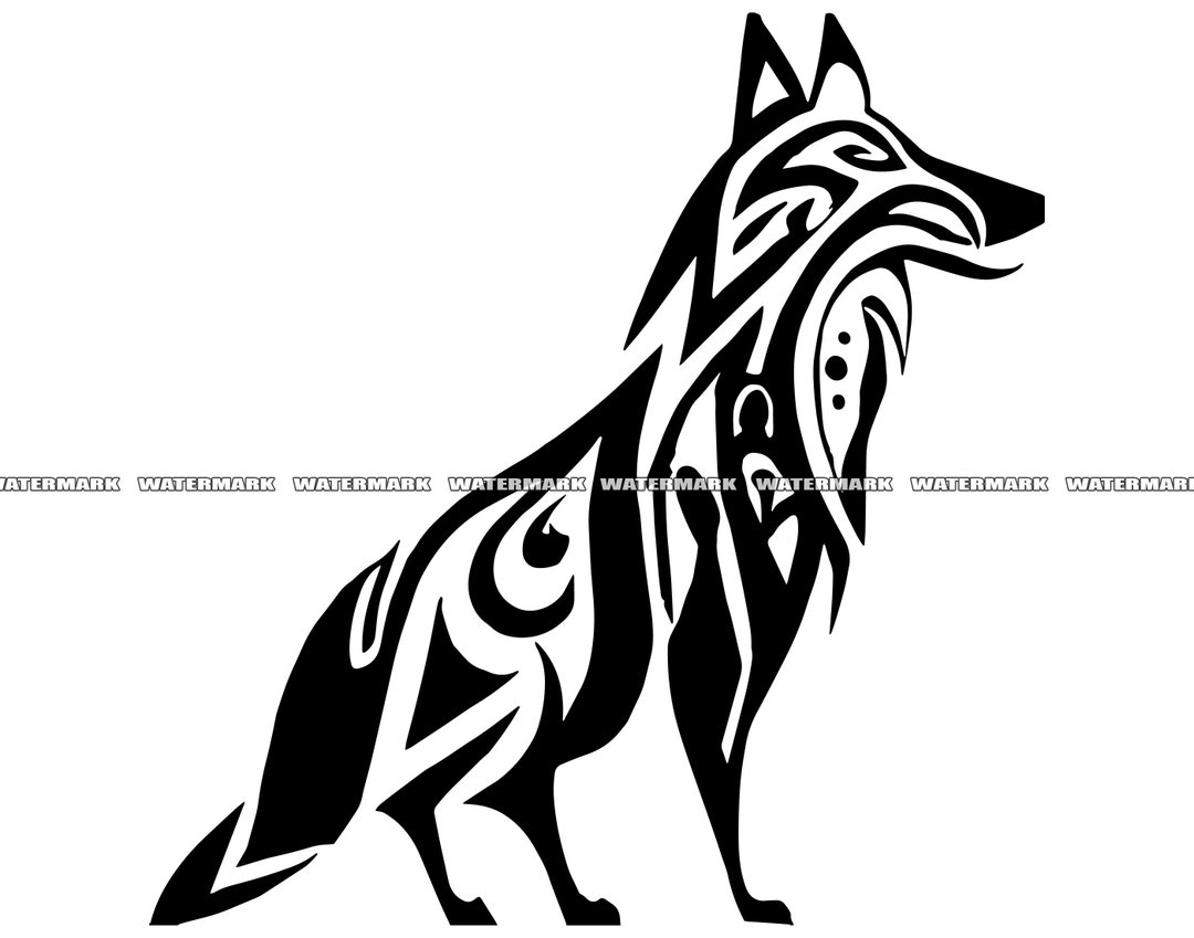 Tribal Jackal SVG Tribal Jackal Cut File Tribal Jackal DXF - Etsy
