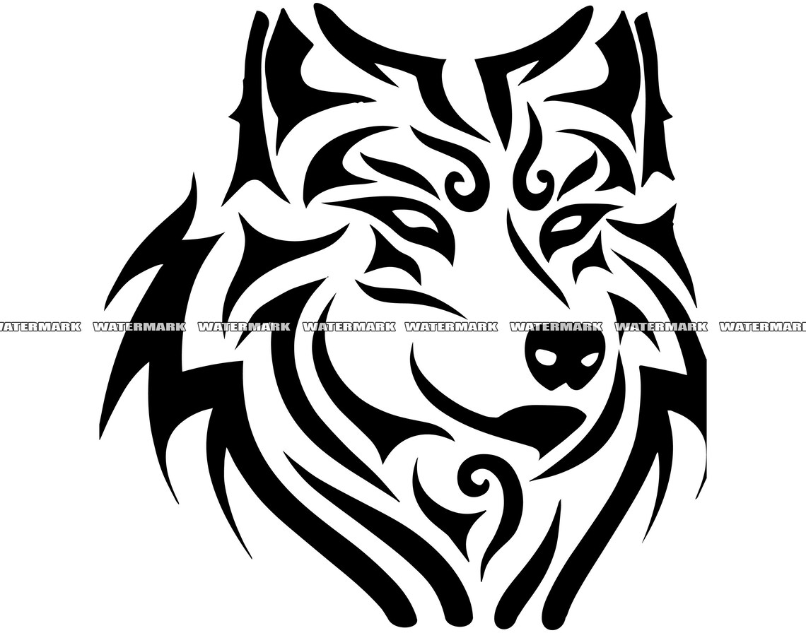 Tribal Wolf SVG, 1, Tribal Wolf Cut File, Tribal Wolf DXF, Tribal Wolf ...