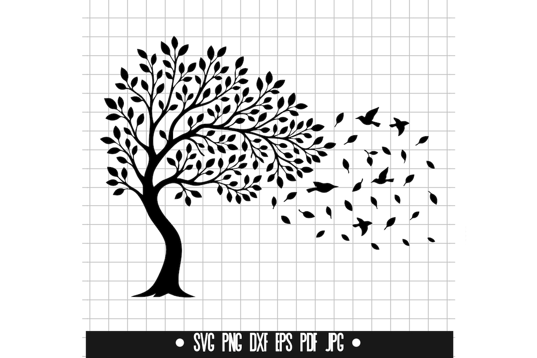 Tree Svg, Birds Svg, Leaves Svg, Blowing Wind Svg, Nature Svg, Tree ...