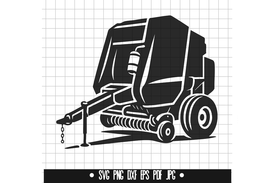 Hay Baler SVG, Farm Equipment DXF, Baler PNG, Tractor Cut File, Clipart ...