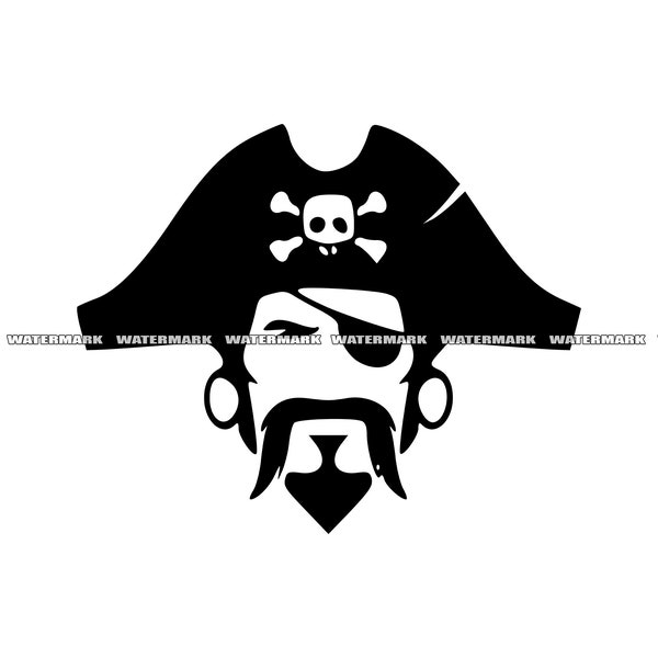 Pirate Face Clipart - Etsy UK
