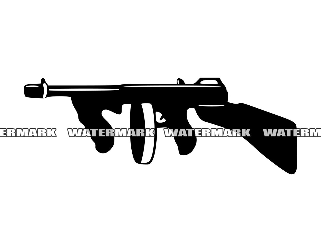 Tommygun SVG, Tommygun Cut File, Tommygun DXF, Tommygun PNG, Tommygun ...