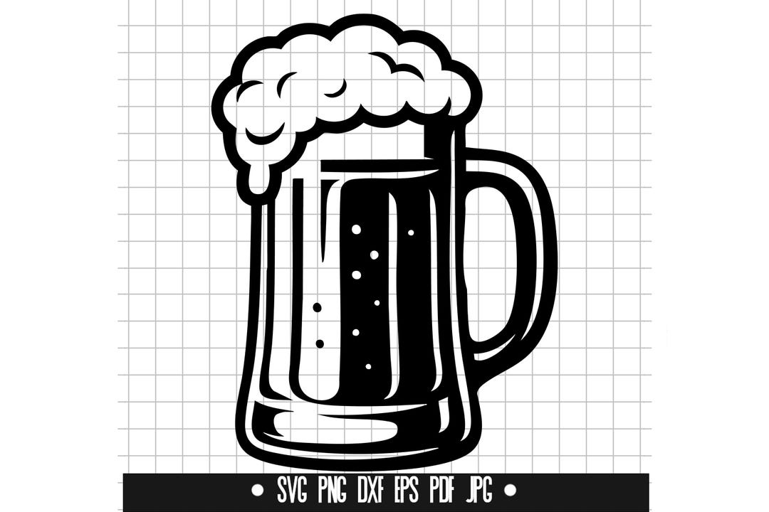 Beer Glass SVG, Beer Mug DXF, Beer PNG, Beer Cut File, Clipart, Digital ...