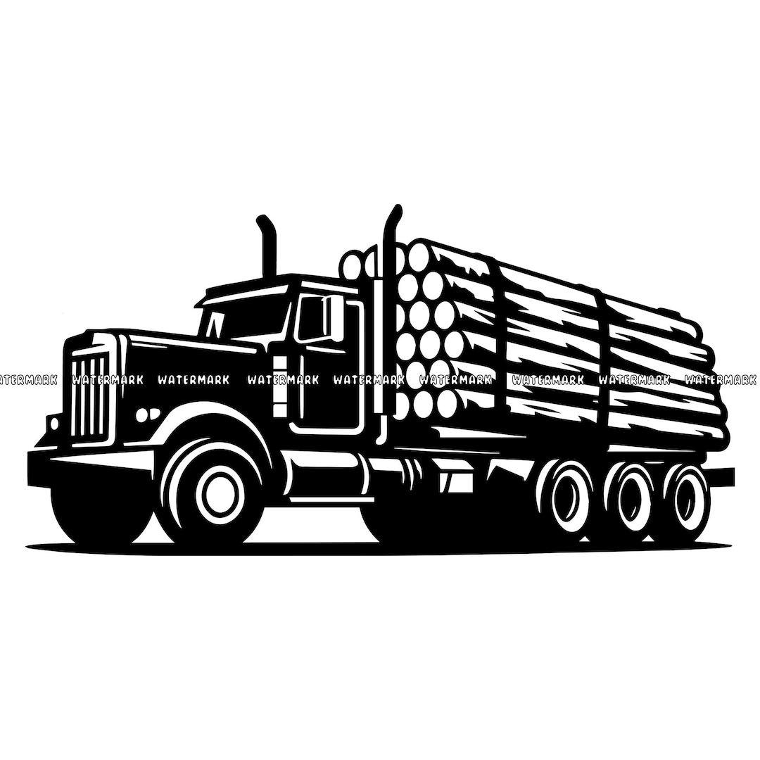 Log Truck SVG, Log Truck DXF, Log Truck PNG, Log Truck Cut File, Log ...