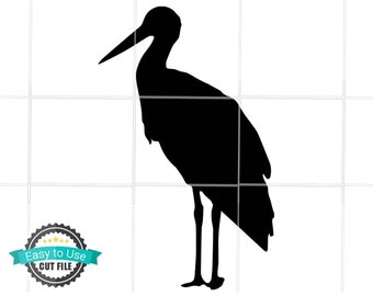 Stork 3 SVG, Stork SVG, Flying Bird Svg, Stork Clipart, Stork Files for ...