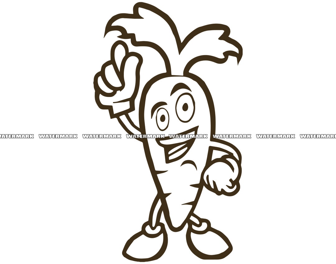 Carrot Mascot SVG 4 Farm Vegetable Food Summer Healt Food Design ...