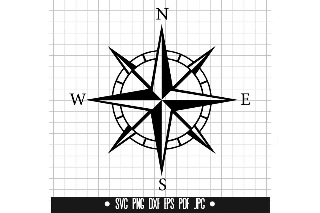 Compass Rose SVG, Compass Rose DXF, Compass Rose PNG, Cut File, Clipart ...