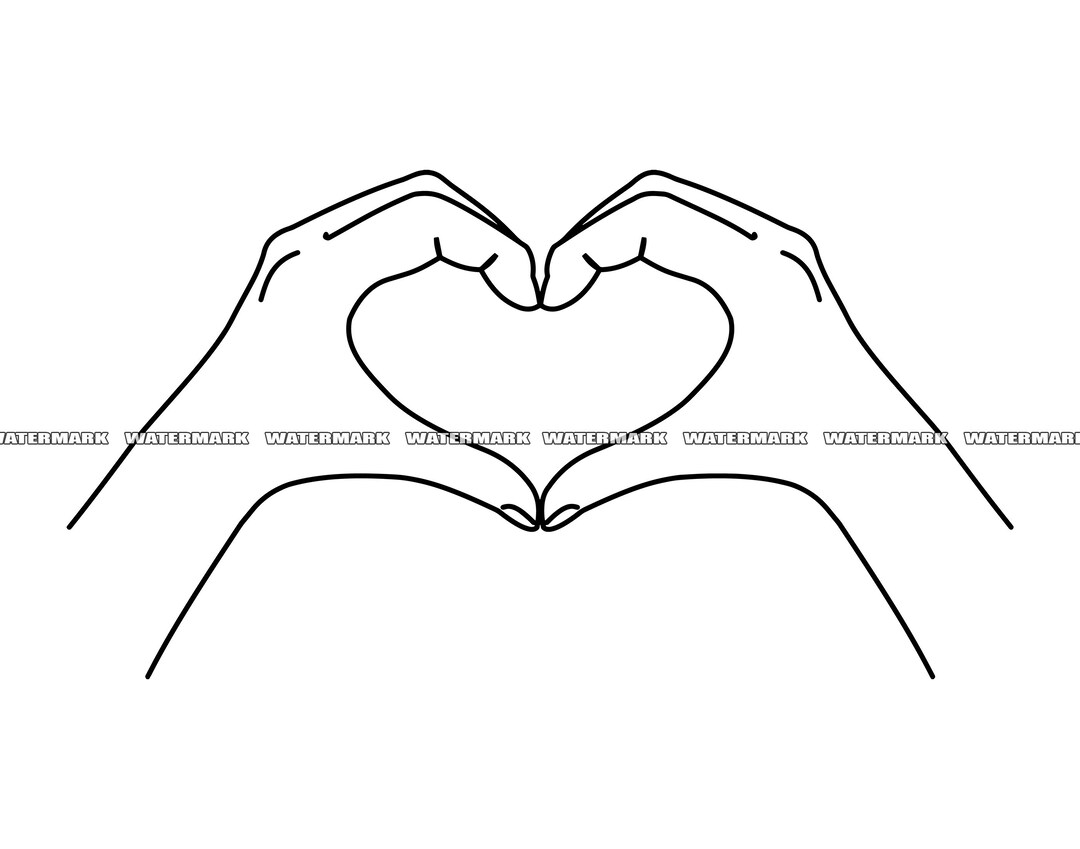 Hand Heart SVG, Hand Heart Cut File, Hand Heart DXF, Hand Heart PNG ...