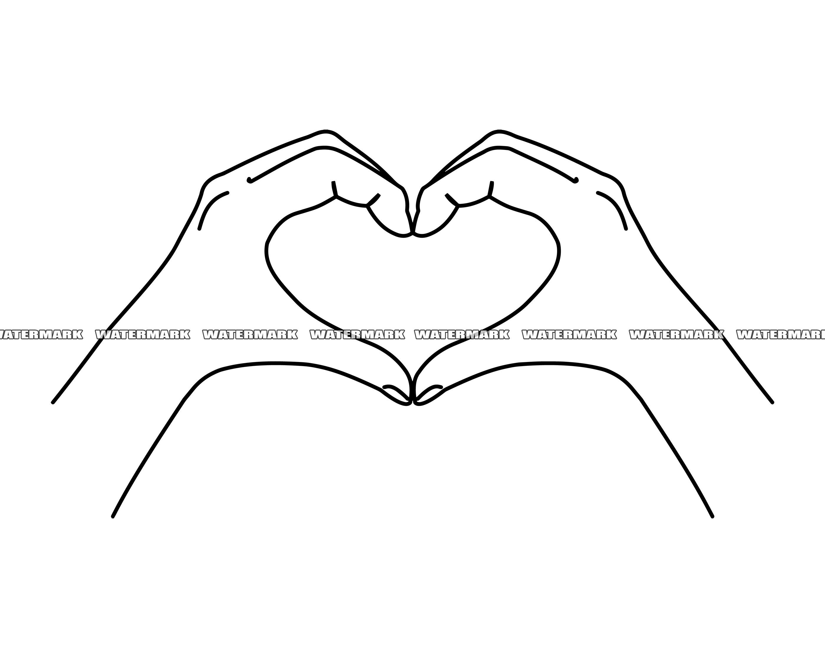 Hand Heart SVG Hand Heart Cut File Hand Heart DXF Hand - Etsy México