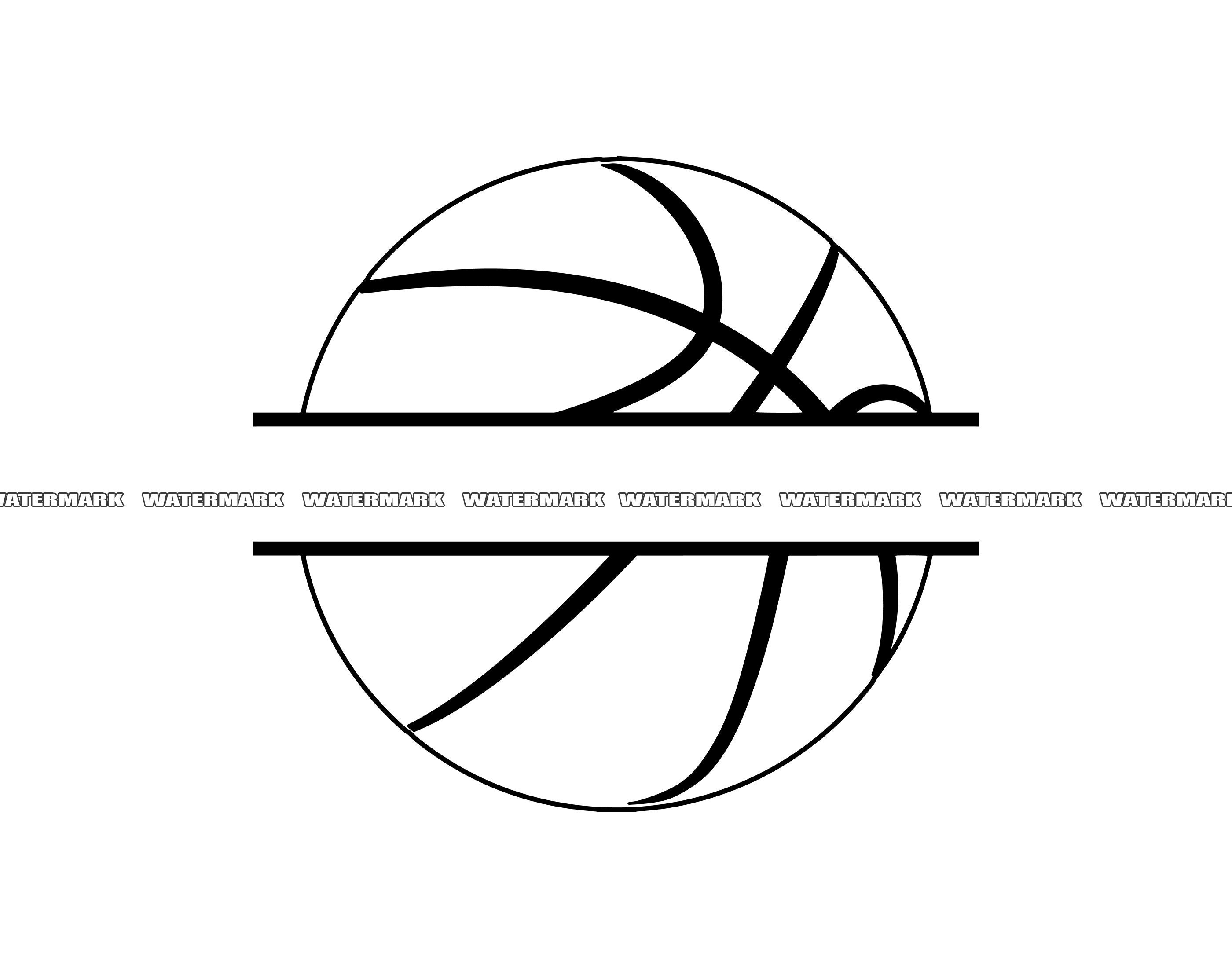 Basketball Ball Split Monogram SVG Basketball Ball Split - Etsy Canada