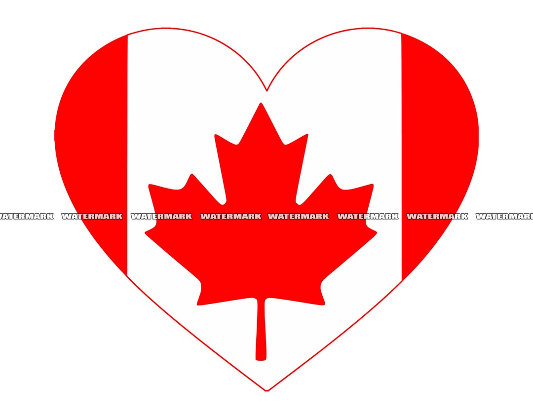 Canadian Heart Flag SVG Canadian Heart Flag Cut File - Etsy