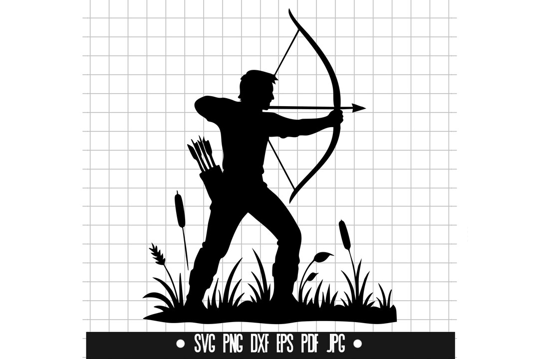 Archer SVG, Archer DXF, Archer PNG, Archer Cut File, Clipart, Digital ...