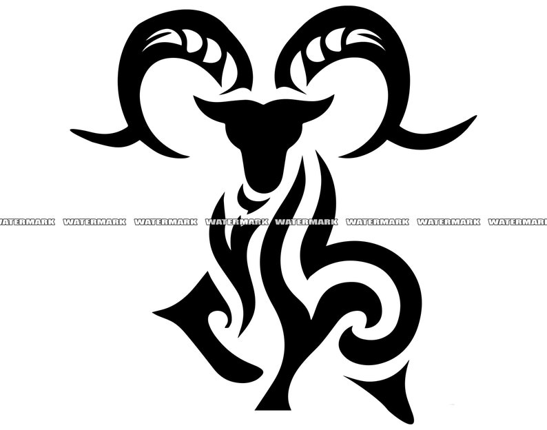Tribal Aries SVG 2 Tribal Aries Cut File Tribal Aries DXF - Etsy