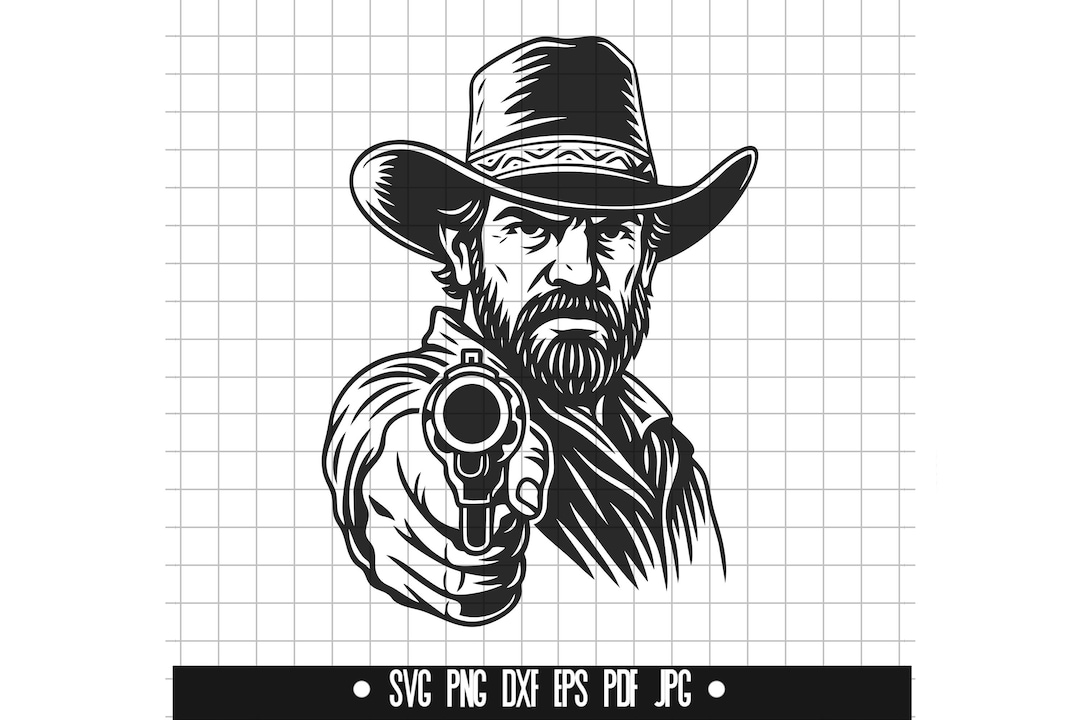 Cowboy Gun SVG, Cowboy Gun DXF, Cowboy Gun PNG, Cowboy Cut File ...