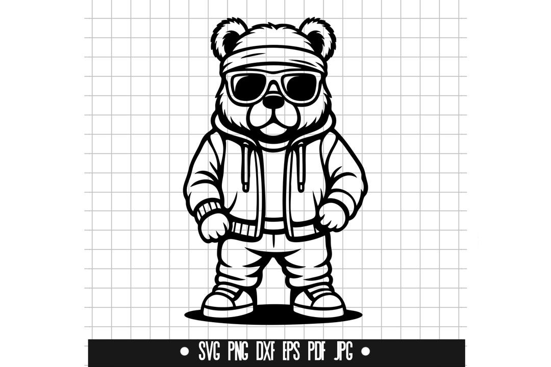 Cool Bear SVG, Cool Bear DXF, Cool Bear PNG, Cool Bear Cut File ...