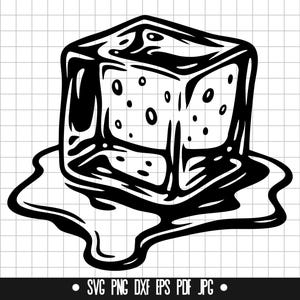Melting Ice Cube SVG, Melting Ice Cube DXF, Melting Ice Cube PNG ...