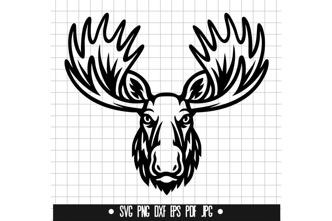 Moose Head SVG, Moose PNG, Moose DXF, Forest Animal Cut File, Clipart ...