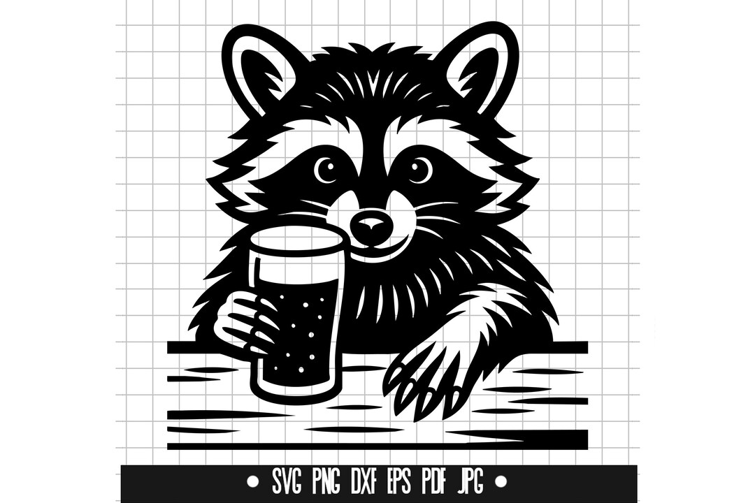 Raccoon Beer SVG, Raccoon Beer DXF, Raccoon Beer PNG, Raccoon Beer Cut ...