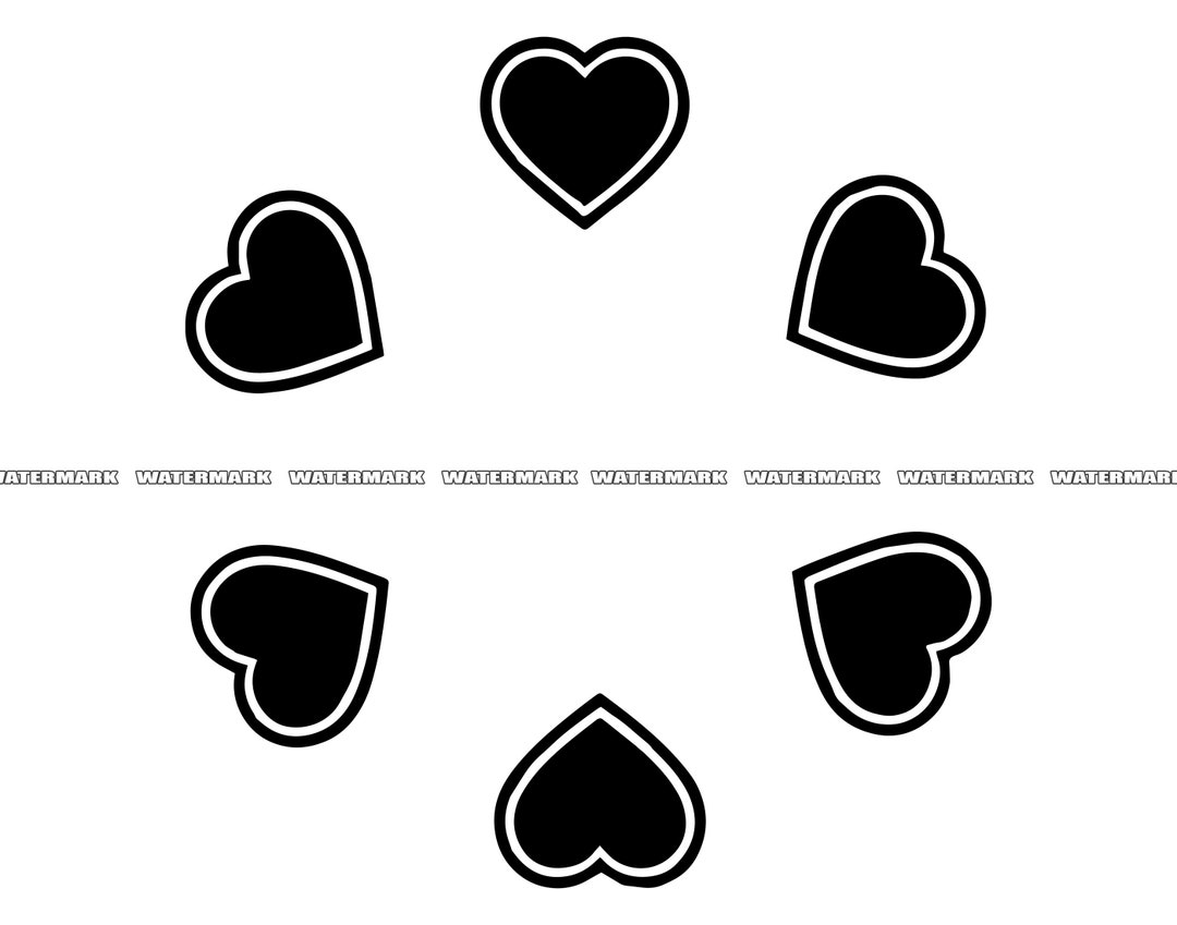 Heart Circle SVG Heart Circle Cut File Heart Circle DXF - Etsy