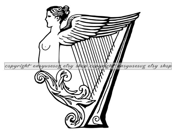 Harp SVG 2 Harp DXF Harp PNG Harp Clipart Harp Silhouette | Etsy