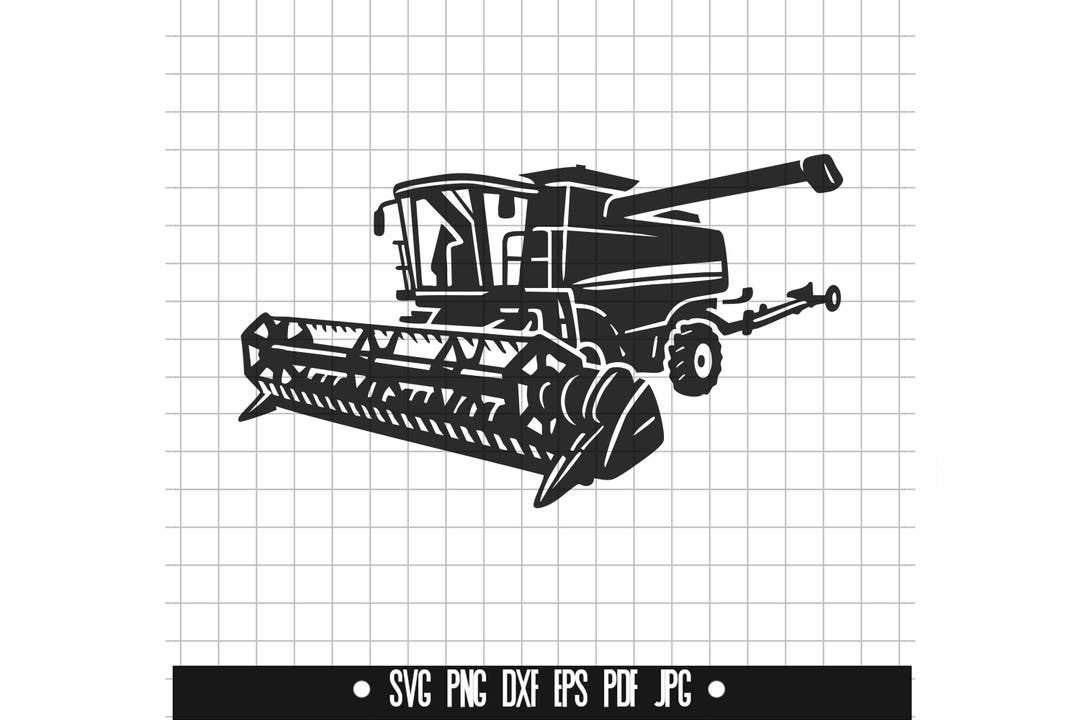 Combine SVG, Harvester DXF, Farm Equipment PNG, Combine Cut File ...