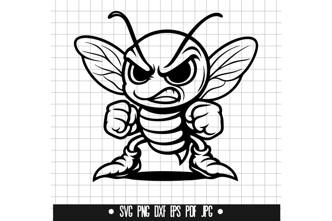 Wasp Mascot SVG, Wasp DXF, Wasp PNG, Wasp Cut File, Clipart, Digital ...
