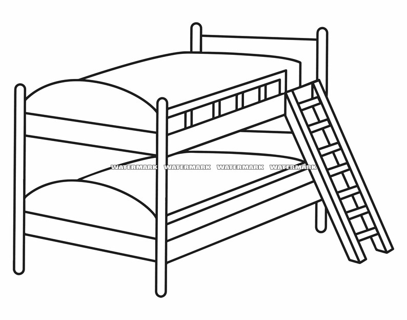 Bunk Bed SVG Bunk Bed Cut File Bunk Bed DXF Bunk Bed PNG | Etsy UK