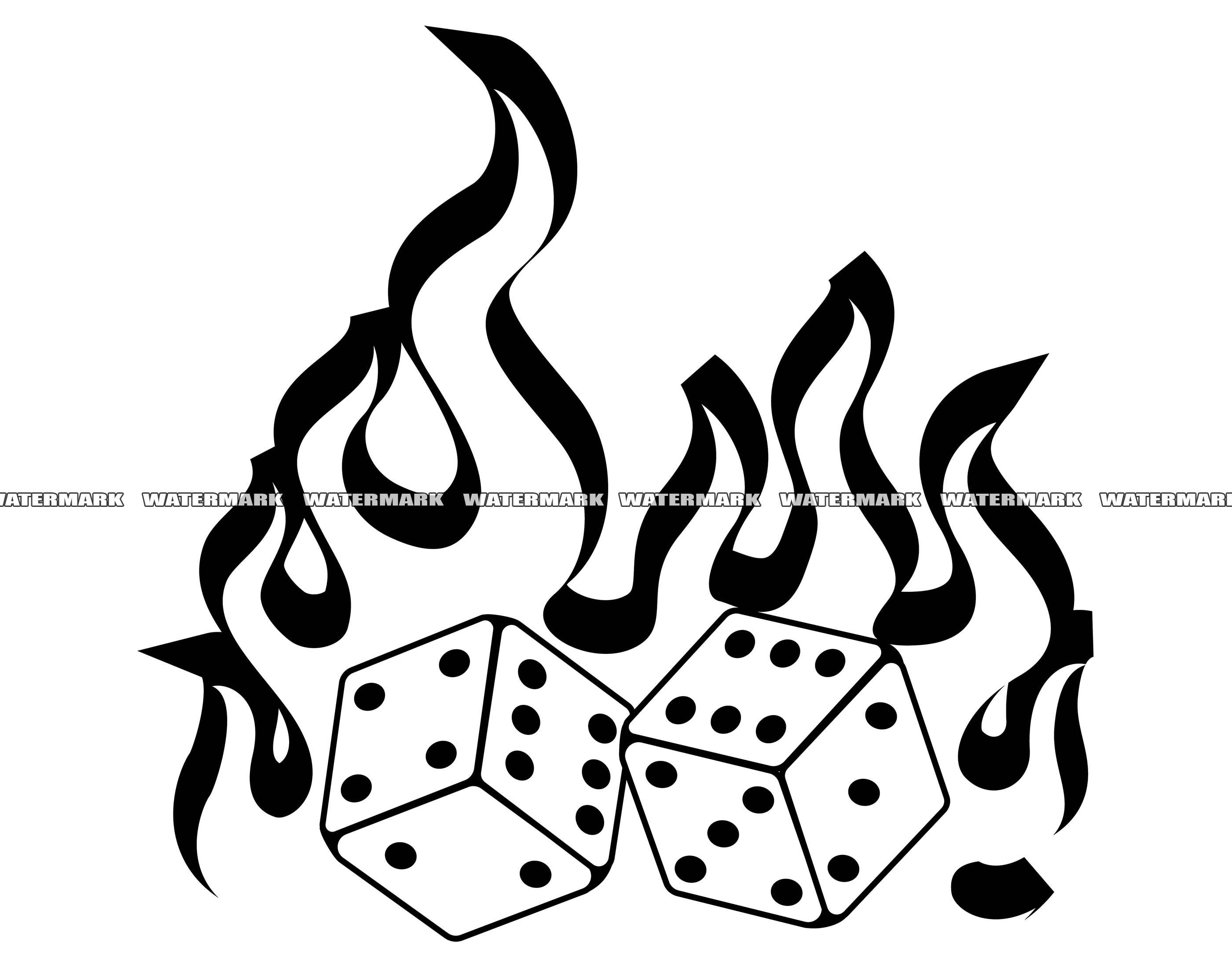 Dice Flames SVG Dice Flames Cut File Dice Flames DXF Dice - Etsy